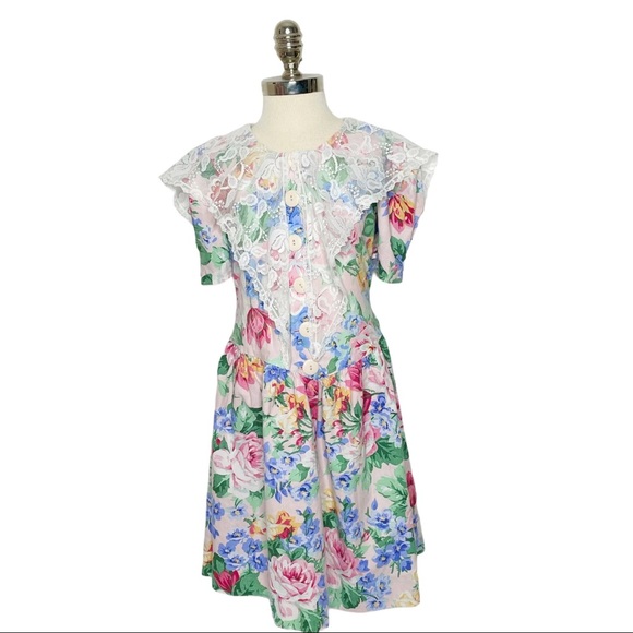 Sarah Kent | Dresses | Sarah Kent Vintage Cabbage Rose Dress 8 Girls ...